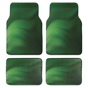 Ambesonne Forest Green Car Mat Set of 4, Abstract Pattern with Color Wave in Green Shades Ombre Effect, Front & Back Seat Floor Mat Durable PVC Backing Car Accesory, Forest Green