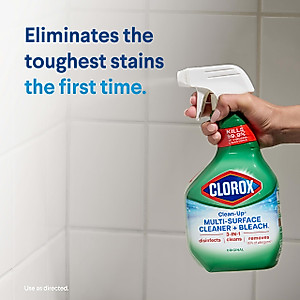 Clorox Clean-Up Cleaner + Bleach Value Pack, 3 Disinfectant and Cleaning Sprays, Kitchen and Bathroom Cleaning, Rain Clean and Original Scent, 32 Ounces (Pack of 3)