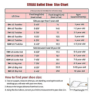 Stelle Girls Ballet Shoes Boys Toddler Soft Leather Dance Slippers for Toddler/Little Kid/Big Kid(Ballet Pink,8MT)