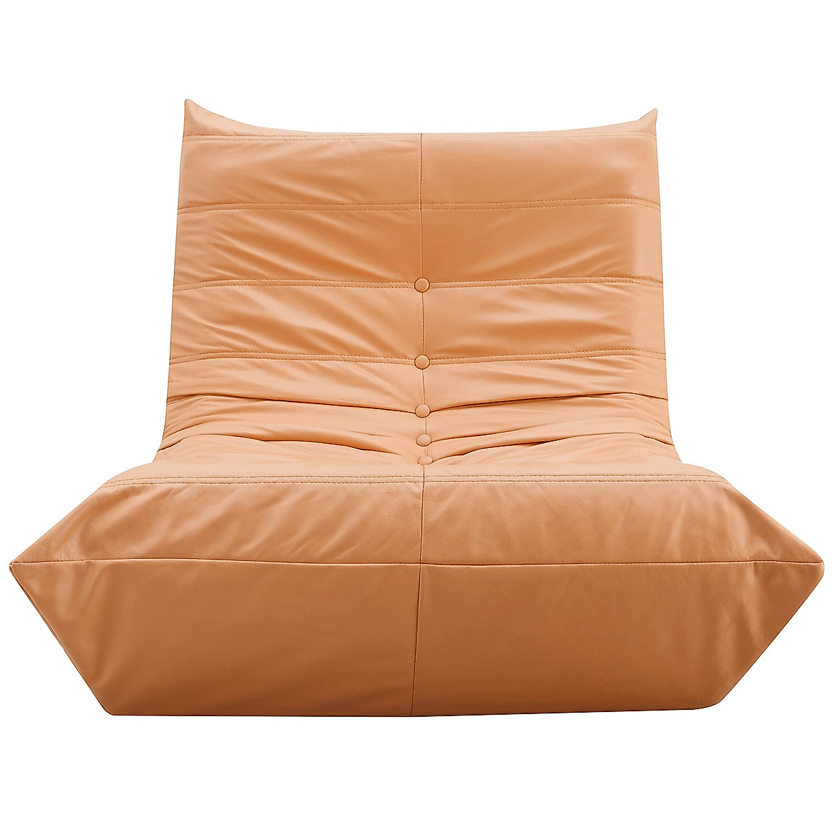 TARTOP Comfy Oversized Lazy, Modern Armless Lounge Chair with Backrest Retro Single-Seat, 100% Sponge-Filled Sofa for Living Room, Bedroom, Salon, Office,Orange