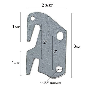 DERRILLA Universal Wood Bed Rail Hook Plates,Hook Plates for Wooden Beds Beds Frame Bracket Headboard Footboard Replacement Wooden Bed Parts (2)