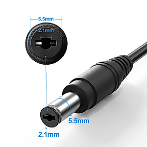 TMEZON 12 Volt 2A Power Adapter Supply AC to DC 2.1mm X 5.5mm Plug 12v 2 Amp Wall Plug Extra Long 8 Foot Cord LED Strip Module Light