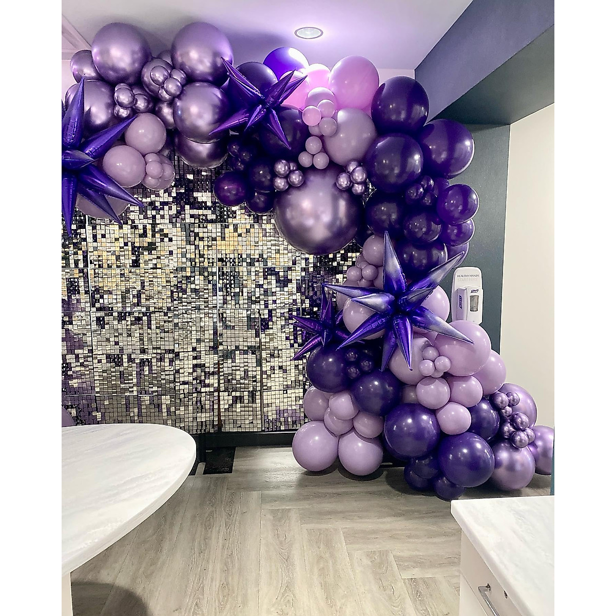 YMSZ Purple Balloons, 50pcs 12 inch Purple Confetti Balloons Kit, Metallic Purple Latex Balloons for Birthday, Bridal Shower,Wedding, Graduation Party Decorations
