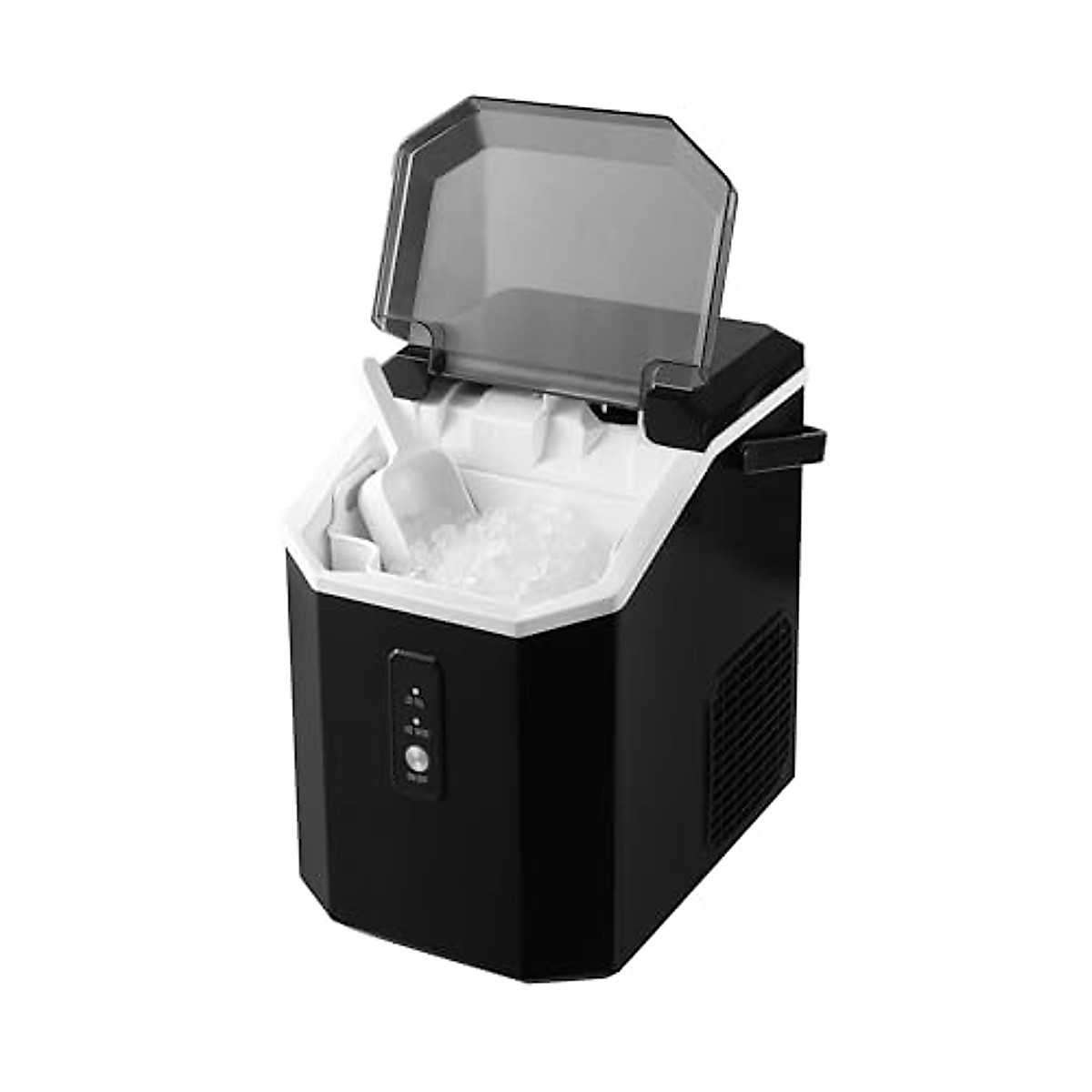 Panana Smart Ice Cube Maker,Automatic Square Ice Cubes Nugget Ice Maker Make Soft Chewable Ice 34 Pounds /24 Hours,50 Pcs ice in 7 Mins Self-Cleaning Portable Compact Ice Makers with Ice Scoop Basket