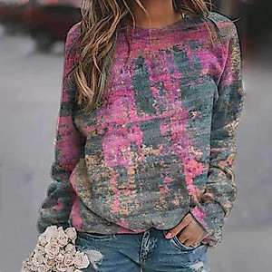 fine clothes Long Sleeve Shirts for Women Pack, Teen Womens Long Sleeve Tops Tie Dye Hoodies Cute Oversized Long Sleeve Cool Shirt Aesthetic Comfy Sweatshirts Christmas Sweaters for Women