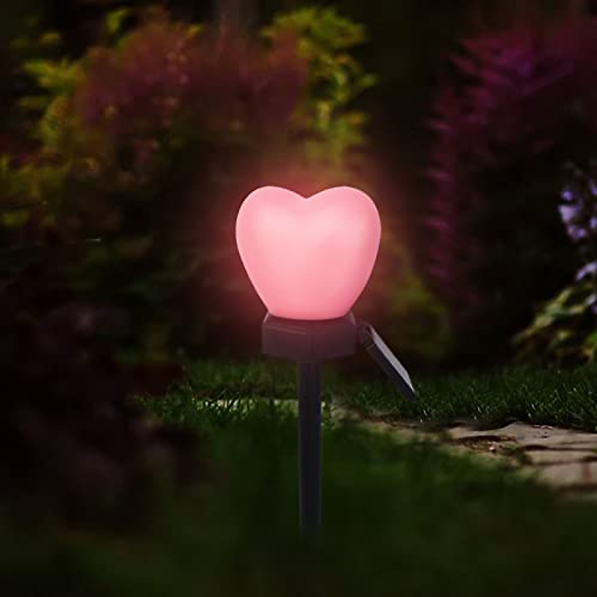 Graywhsky Plug Stakes Solar LED Day Tree Lights Garden 2PC Valentine's Decorations Outdoor Solar Lights Decoration & Hangs Garden Outdoor (Pink, One Size)
