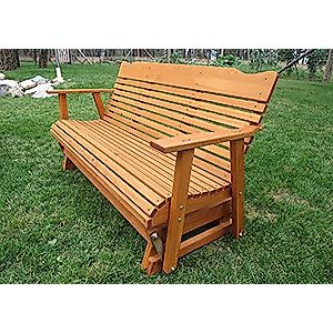 Kilmer Creek Rustic Finished 5' Cedar Porch Glider, Amish Crafted