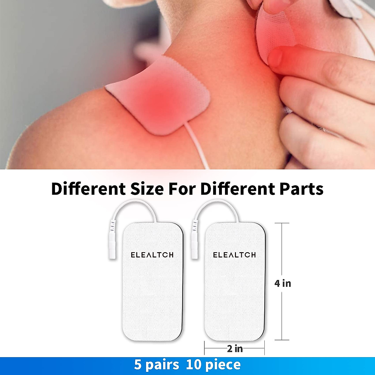 30PCS Compatible with AUVON TENS 7000 Electrode Pads for Tens Unit,Replacement Pads,2" X 4" Brand:ELEALTCH