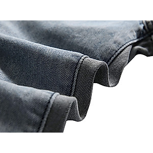 Men's Slim Fit Ripped Jeans for Men Distressed Destroyed Straight Leg Jeans Blue 36