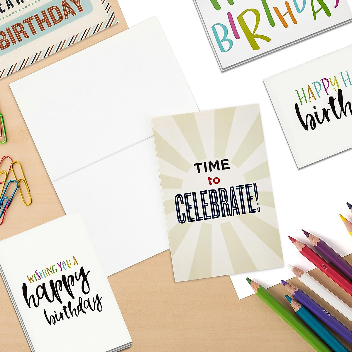 120 Pack Assorted Birthday Greeting Cards with Envelopes, 12 Designs, Blank Inside, Bulk Boxed Set (4x6 In)