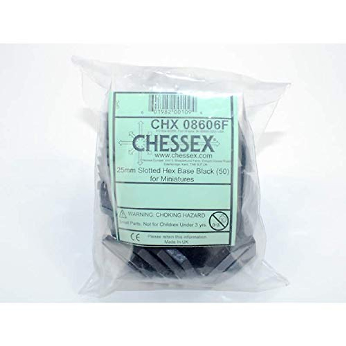 Slotted Hex Base Grey 25mm (1 inch) Pack of 50 for Miniatures Chessex