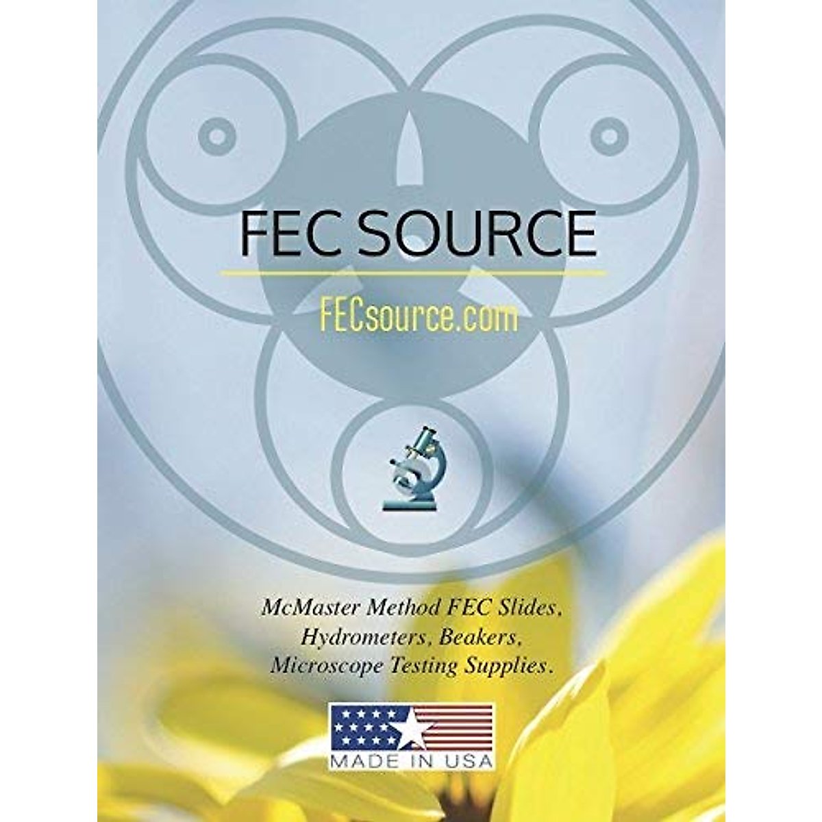 4 McMaster Method Microscope Slides, by FEC Source, Fecal/Worm Egg Count for Parasites for Veterinary Use. Livestock Parasite Management. FECRT Reference Guide Included.