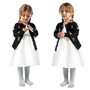 Petrass Girls Tights Toddler Cable Knit Cotton Footed Seamless Dance Ballet Baby Girls' Leggings 3 Pack Black/Ivory/Grey 7-8Y