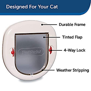 PetSafe Exterior / Interior Cat Door: Staywell Big Cat 4-Way Locking Pet Door Flap for Large Cats - Tinted Privacy Door - Weatherproof, Durable Door Frame - DIY Easy Install with Hardware Kit Included