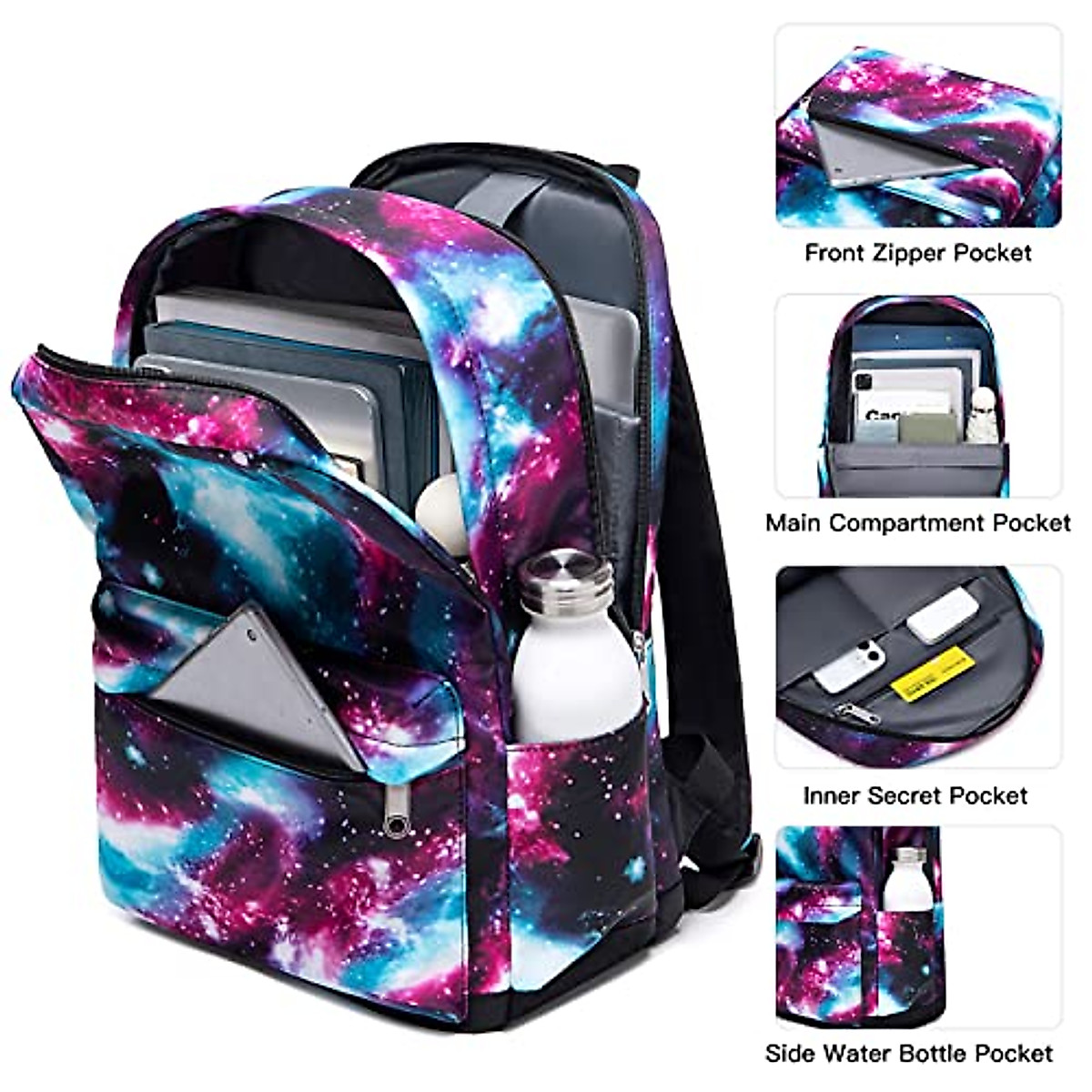 Backpack for Girls - School Backpack for Girls & Teen Girls Water Resistant Backpack with Laptop & Bottle Side Pockets Bookbag for Elementary Middle High School School Bag for Gym Sports