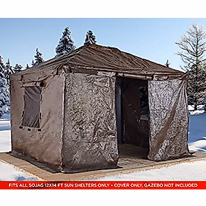 Sojag 135-9166507 Universal Winter Cover for Outdoor Sun Shelters and Gazebos, 12' x 14', Brown