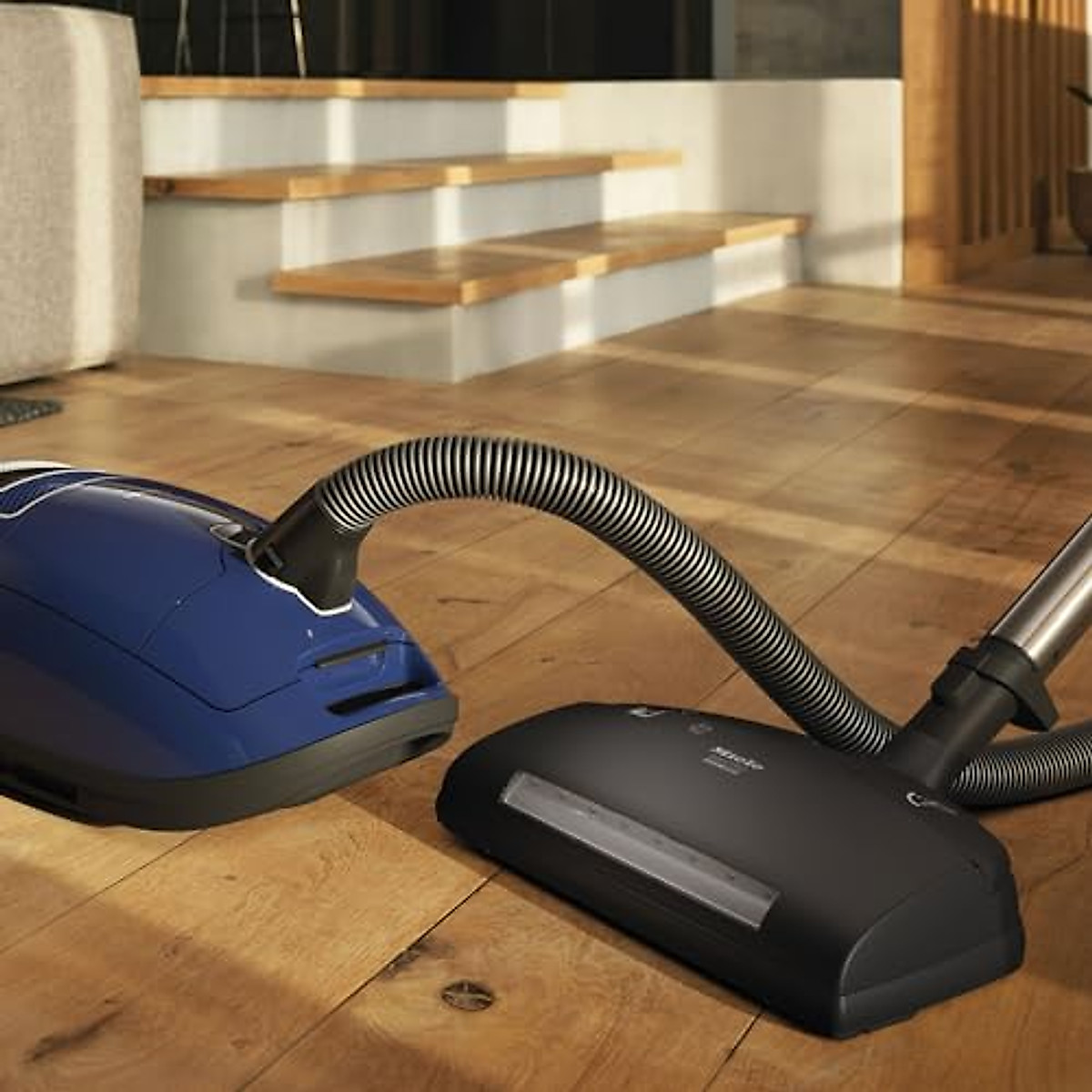 Miele Complete C3 Bagged Canister Vacuum Cleaner with Electrobrush Floorhead, Suitable for Carpets and Hard Floors, Marine Blue