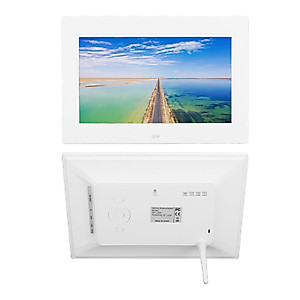 10 Inch Digital Photo Frame Electronic Album 100-240V 1024x600 White with Remote Control for Office (US Plug)