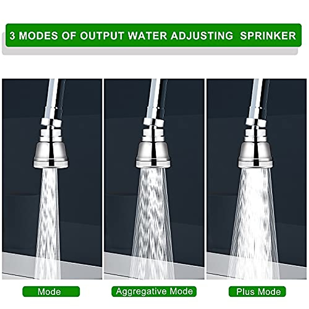 RAFSON Kitchen Faucet Sprayer Head Attachment 360° Rotatable Soild Brass Moveable Kitchen Tap Head High Pressure Faucet Booster Easy to Wash Dishes Wash Vegetables and Wash Fruits