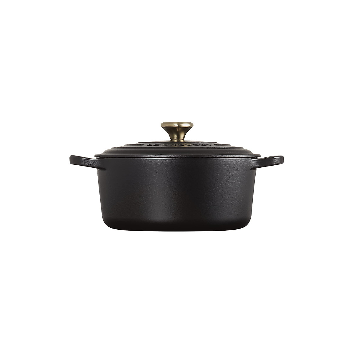 Le Creuset Signature Enameled Cast Iron Round Dutch Oven, 3.5 Quart, Licorice with Light Gold Heart Knob