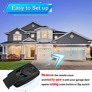 [3 Pack] klik5u-bk2 klik3u-bk clicker Universal 2-Button Remote for Chamberlain LiftMaster Craftsman Garage Door Opener. Wireless Keyless for Red/Orange/Purple/Green/Yellow Learn Button/Dip Switch
