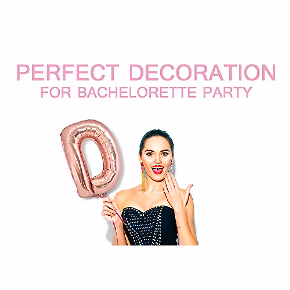 Big BRIDE TO BE Balloons Rose Gold 16" Letters Banner - Bachelorette Party Decorations Kit - Hen Party Supplies and Favors - Bridal Shower and Hen Party Decorations set