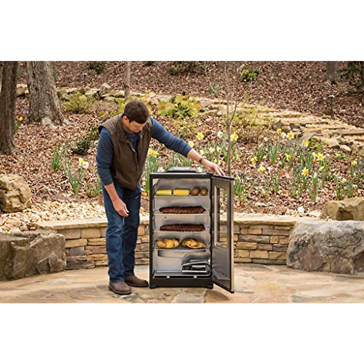 Masterbuilt MB20074719 Bluetooth Digital Electric Smoker, 40 inch, Stainless Steel