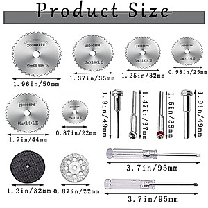 Ruibapa 42PCS Rotary Diamond Cutting Wheels Kit, Include 20PCS Resin Cutting Discs,6PCS HSS Circular Saw Blades,10PCS Diamond Cutting Wheels,with Mandrel and Screwdrivers for Glass and Plastic P-010
