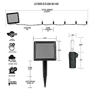 DecoBrite Halloween Solar Purple String Lights Outdoor 21ft (6.3m) 50 ct LED Mini Lights on Black Wire for Garden Tree Yard Patio Party Decoration (Purple)