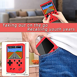 Retro Handheld Game Console for Kids, Portable Mini Hand Held Video Game Console Built in 500 Classic FC Games 3.0-inch Color Screen Support Two Players and TV Output (Red)