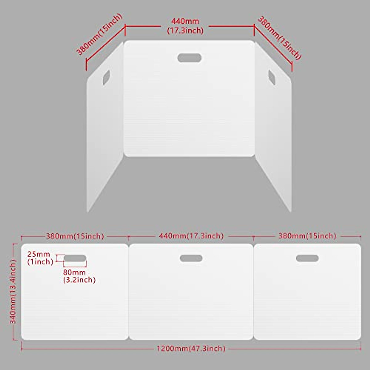 Privacy Shields 5 Pack Durable Easy Carry Plastic Desk Dividers-Easy to Disinfect Classroom Dividers-Portable Divider-Re-usable Privacy Divider