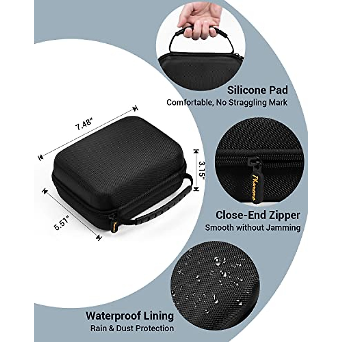 Memoking Case for M220 M200 Label Maker Portable Bluetooth Thermal Label Printer,Case for M200 M220 Label Printer - Storage Holder Tape Paper Roll & USB Cable, Black (Box Only)