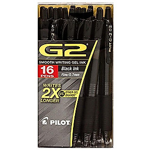 Pilot G2 Gel Roller Ball, Fine, Black - 16 Pens