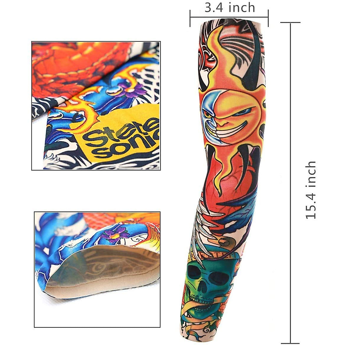 Akstore Temporary Tattoo Sleeves Set Arts Temporary Fake Slip On Tattoo Arm Sleeves Kit (Multicolor Set1)