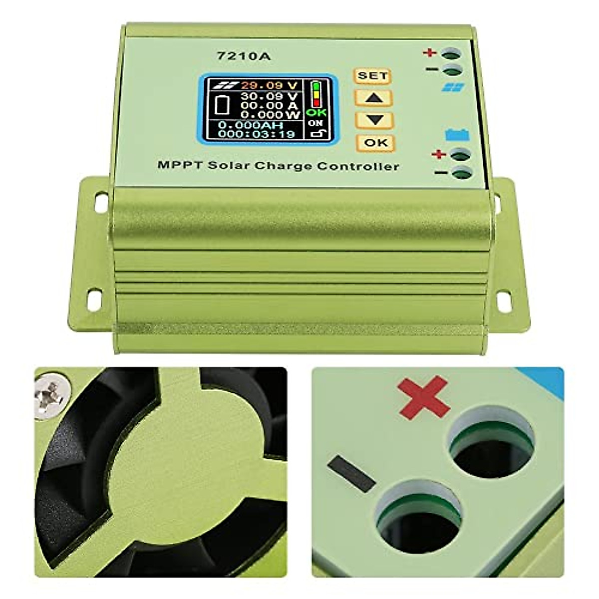 7210A Solar Controller,MPPT Solar Panel Charge Controller for Lithium Battery