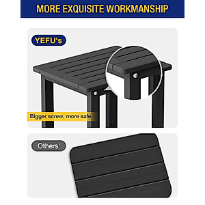 YEFU Small Table Set of 2 Side Tables Outdoor Coffee Table for Patio Living Room Bedroom(Black, Double Layer)