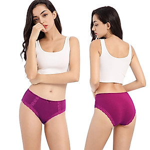 LYYTHAVON Women’s Underwear Breathable Cotton Brief Ladies Panties (Multicolored 5,5 Pack, Small)