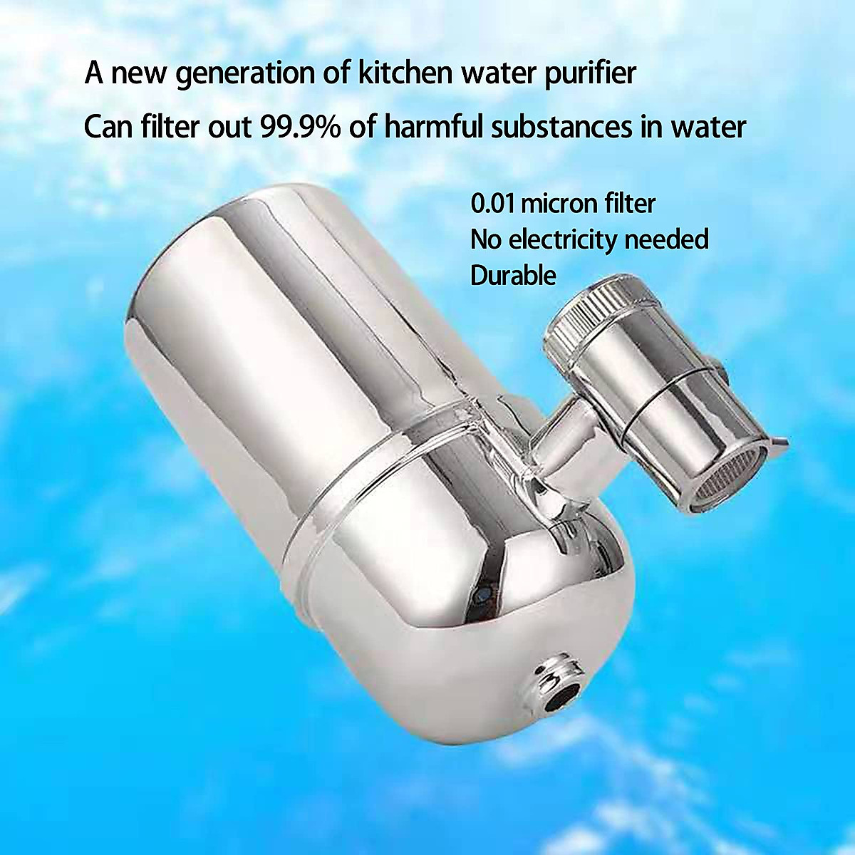 CJGS Stainless-Steel Faucet Water Filter - Water Filter, Tap Water Filter, Fits for Standard Universal Interface,ater Filter Taps-No Need for Electricity, Durable