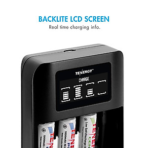 Tenergy TN474U Charger and 12 Pack Centura AAA Rechargeable Batteries, Ideal for Solar Lights, Remote Controllers, Toys, Flashlights, Computer Mouse