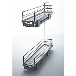 IMEX - Narrow Slide Out Double Rack Cabinet Organizer | Soft Close (RightMounted) | 5 15/16" (150mm) | 25 Kgs Capacity