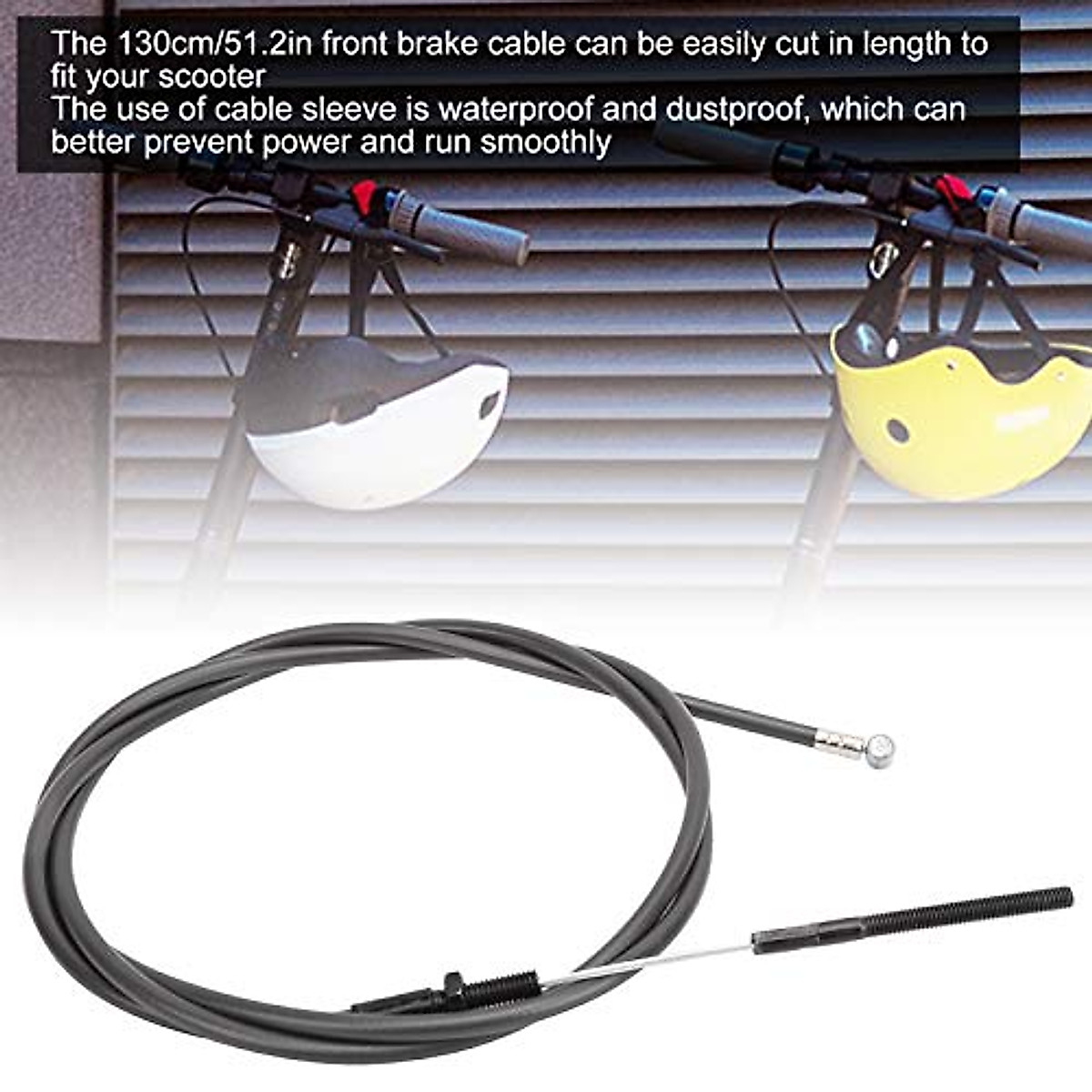 Brake Cable Kit, 130cm/51.2in Waterproof Front Brake Cable Compatible for Ninebot G30 Series Electric Scooter