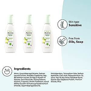 Aveeno Positively Radiant Brightening Facial Cleanser for Sensitive Skin, Non-Comedogenic, Oil-Free, Soap-Free & Hypoallergenic, 6.7 Fl Oz, Pack of 3
