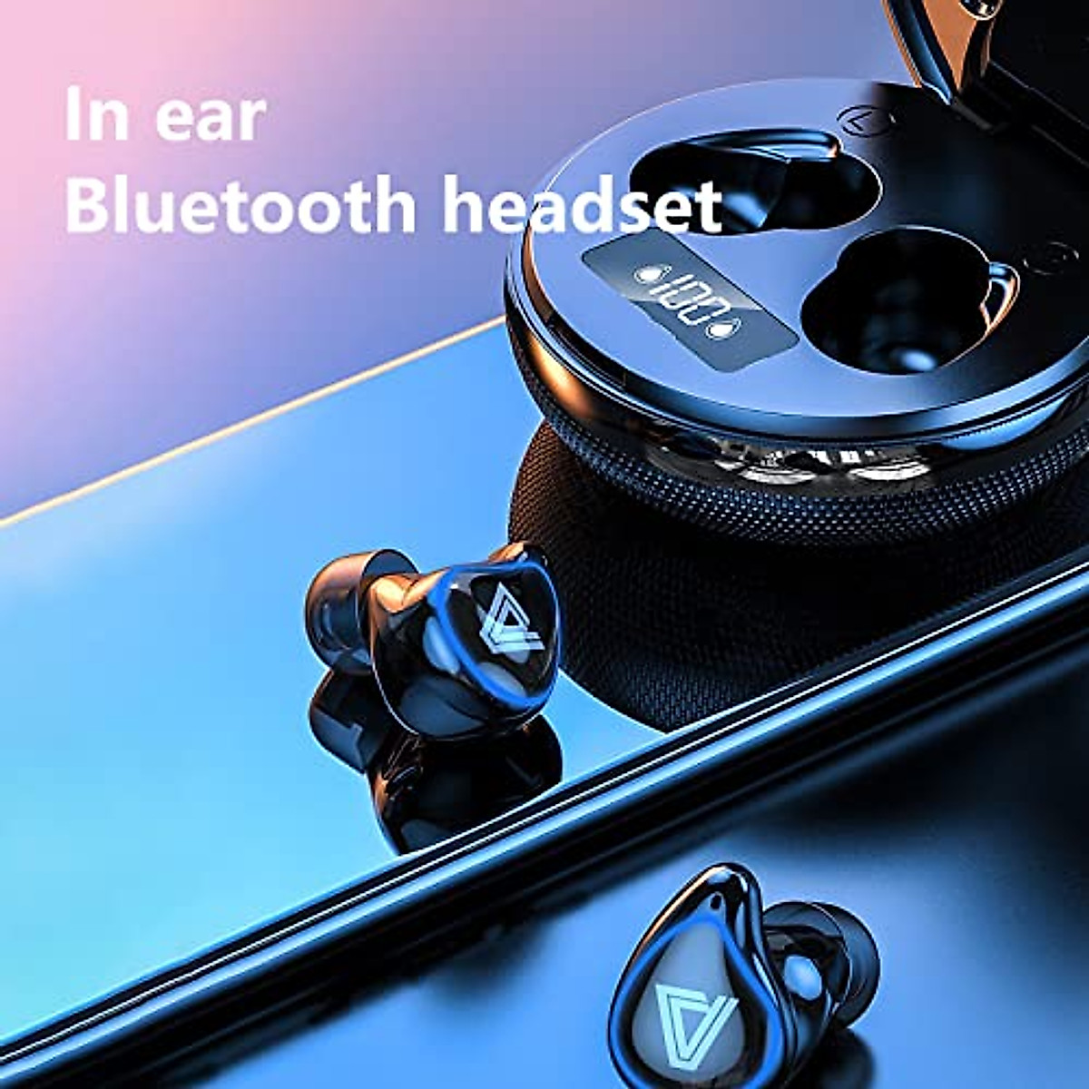 LILAJO Wireless Bluetooth Headset - True Stereo Binaural Earplugs with Light Magnetic Absorption - in-Ear Sports Headset - Noise Reduction Bluetooth Headset - Immersive Premium Sound