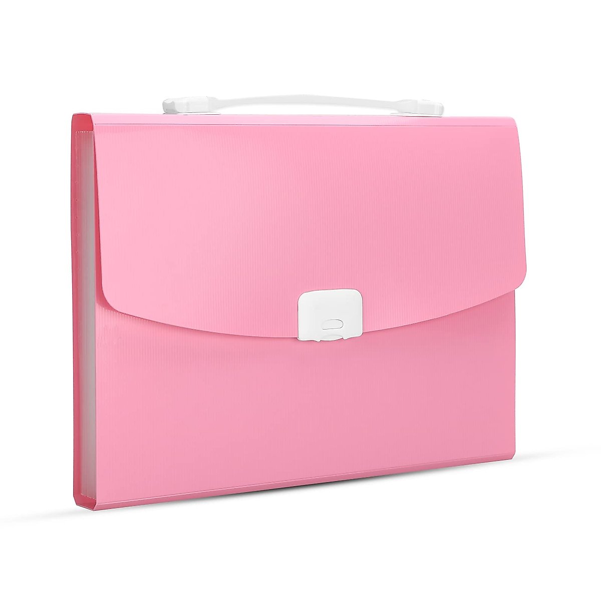 Pink 13 Pocket Expanding File Folder, Accordion File Organizer Letter Size, Document Folder Organizer Expanding File Folder with Handle for School, Office, Home