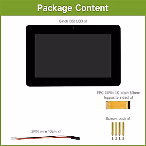 Waveshare 8inch Capacitive Touch Display Compatible with Raspberry Pi 5/4B/3B+/3A+/3B/2B/B+/A+/CM3/3+/4 800×480 Resolution DSI Interface