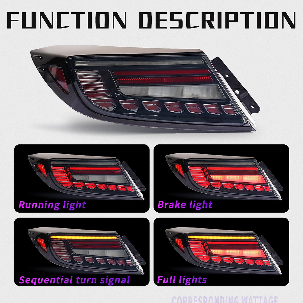 LONGDING LED Tail Lights Assembly Compatible with 2021 2022 2023 2024 Toyota GR86 / Subaru BRZ 2nd Gen ZN8/ ZD8 w/Start Up Animation & Sequential Turn Signals Rear Lamps Replacement
