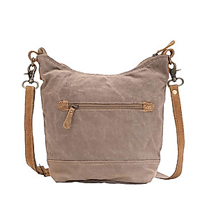 Myra Bag Buttercup Upcycled Canvas & Cowhide Shoulder Bag S-1480