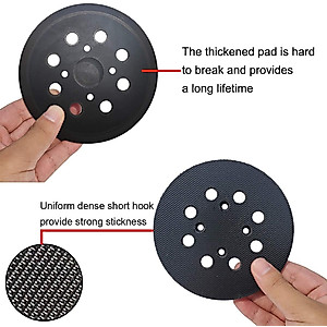 Standard 5" Hook and Loop Replacement Sander Pad for Milwaukee 2648-20 & 2648-21 Random Orbit Sanders - with Extra Hard Backing
