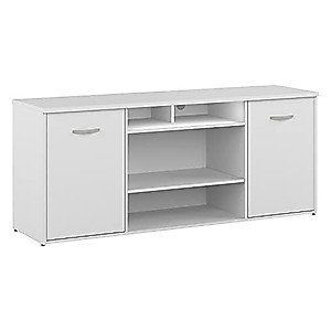 Bush Business Furniture Studio C Office Storage Cabinet with Doors and Shelves, 72W, White