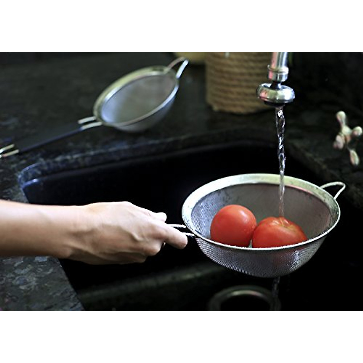 LiveFresh Premium Quality Fine Mesh Stainless Steel Strainer Sieve Colander - 7-5/8 Inch